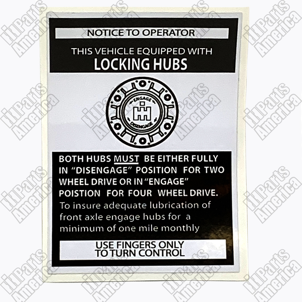 IH Parts America: Selectro Style Hub Decal for Scout II, Terra or Traveler