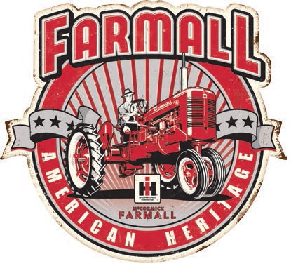 IH Parts America: Farmall American Heritage Die-Cut Embossed Tin Sign