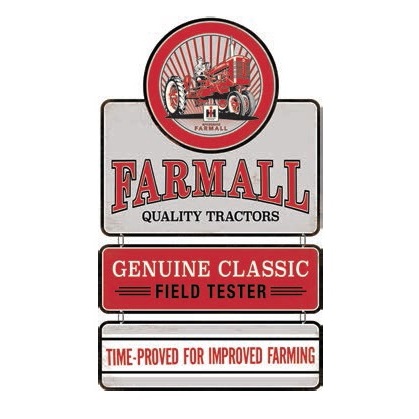 IH Parts America: Farmall Linked Die-Cut Embossed Tin Sign